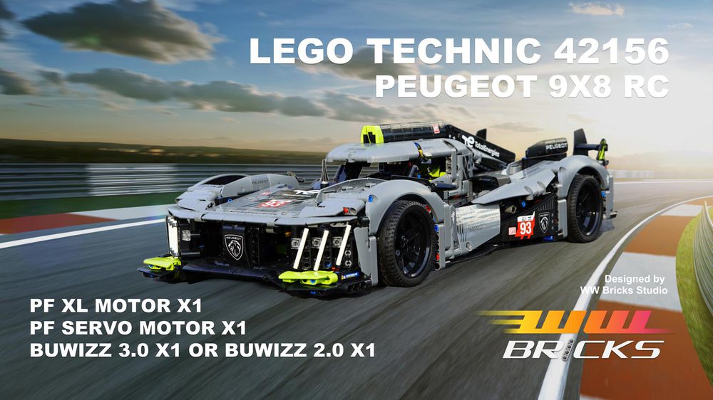 Motorize LEGO Technic 42156 PEUGEOT 9X8 with BuWizz 3.0or2.0