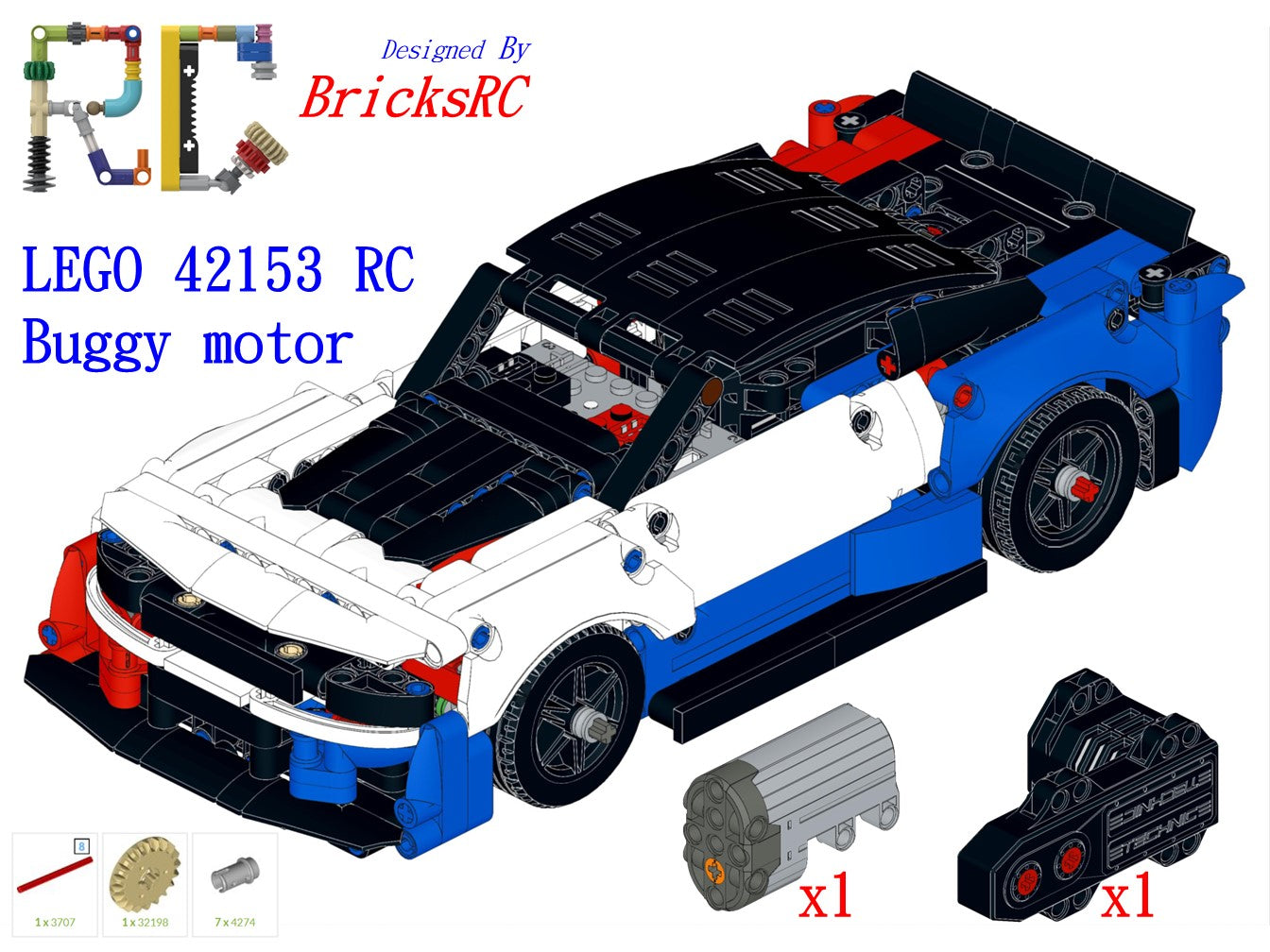 [Instructions] Motorize LEGO 42153 NASCAR Next Gen Chevrolet Camaro ZL1 ...