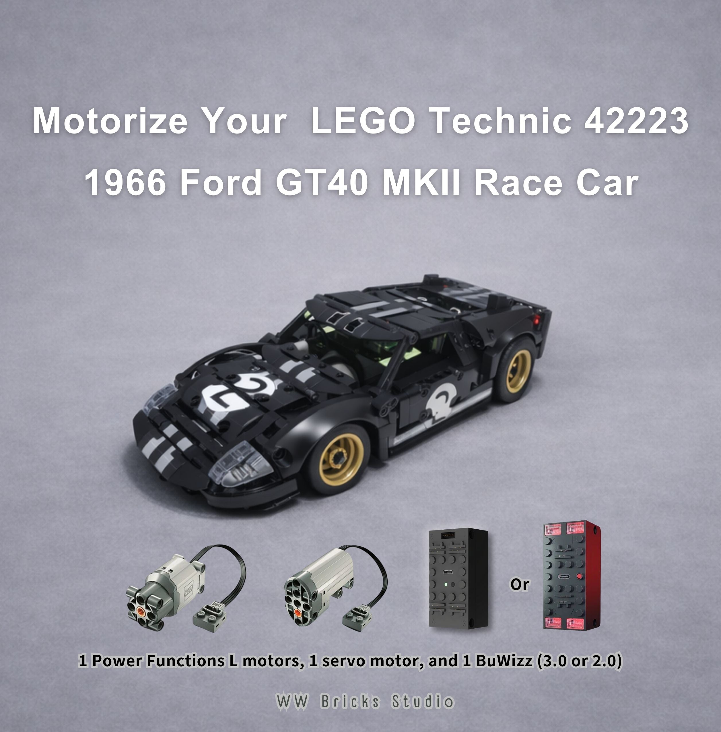 [Instructions] Motorize LEGO Technic 42223 1966 Ford GT40 MKII